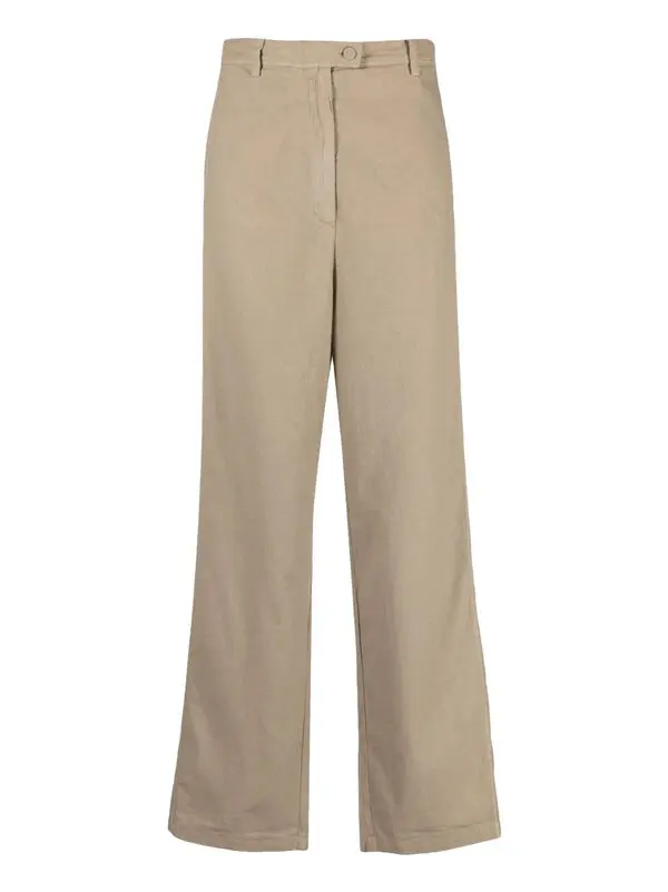 Kristensen Du Nord High-waisted Straight-leg Trousers - Neutrals
