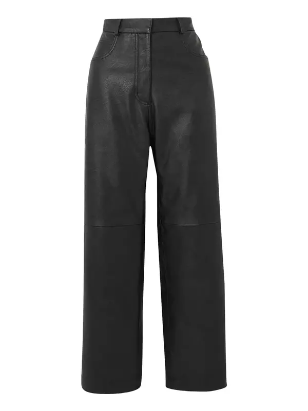 Stella McCartney Net Sustain Vegetarian Leather Straight-leg Trousers - Black