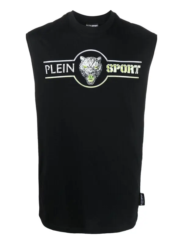 PLEIN SPORT Logo-print Tank Top - Black