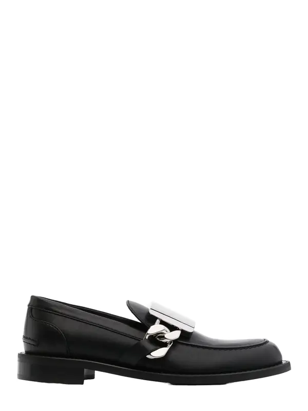 JW Anderson Logo-engraved Leather Loafers - Black