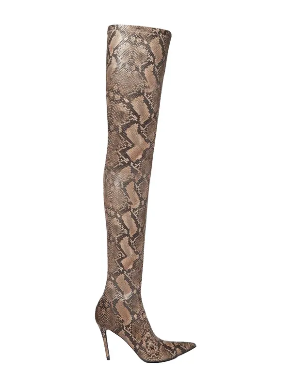 Stella McCartney Python-print Thigh-high Boots - Brown