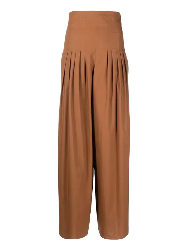 Federica Tosi High-waisted Palazzo Trousers - Brown