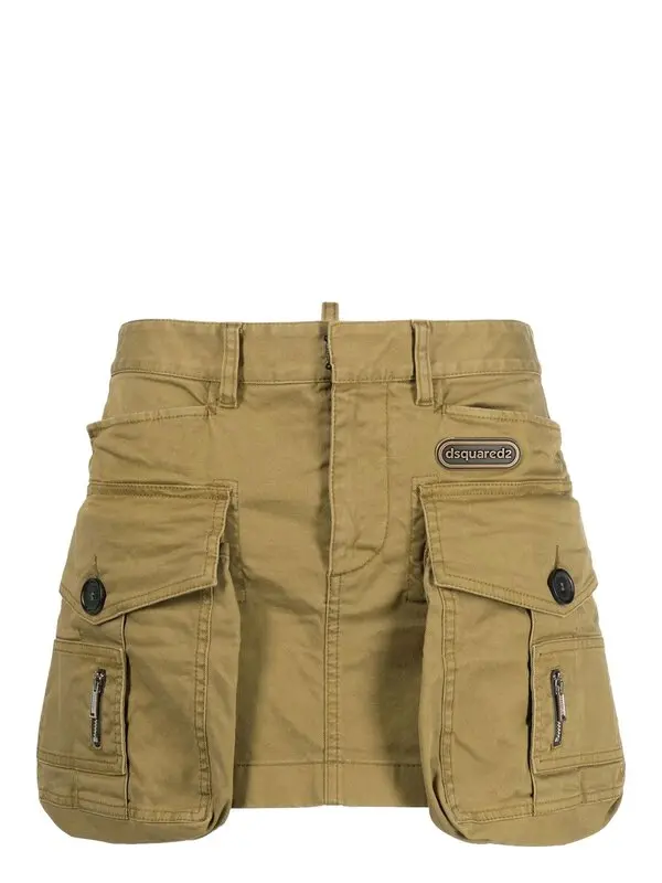 Dsquared2 Cargo-pocket Cotton Miniskirt - Green