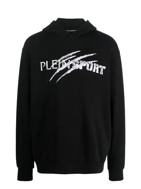 PLEIN SPORT Chrome Scratch Cotton Hoodie - Black