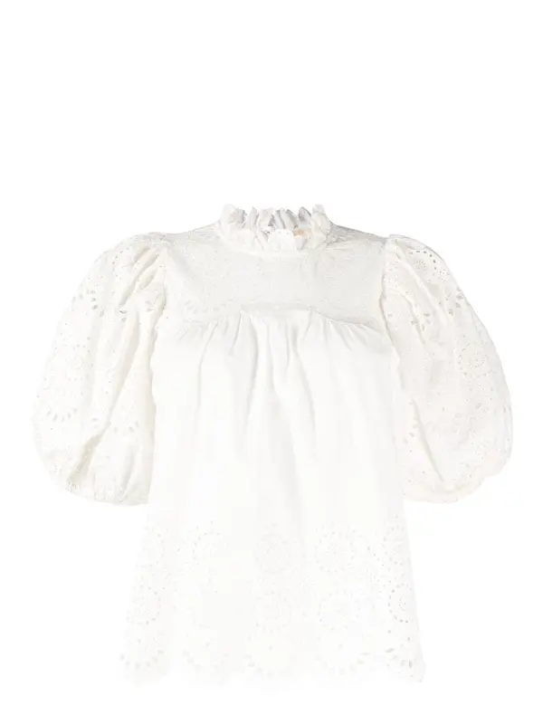 Ulla Johnson Puff-sleeve Cotton Blouse - White