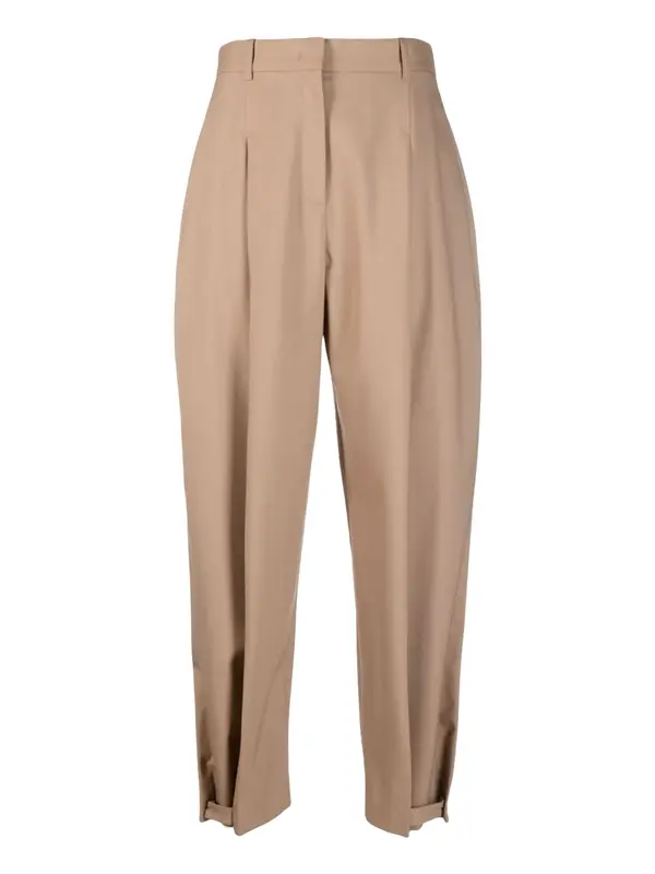 Fabiana Filippi Pleat-detail Tapered Trousers - Brown
