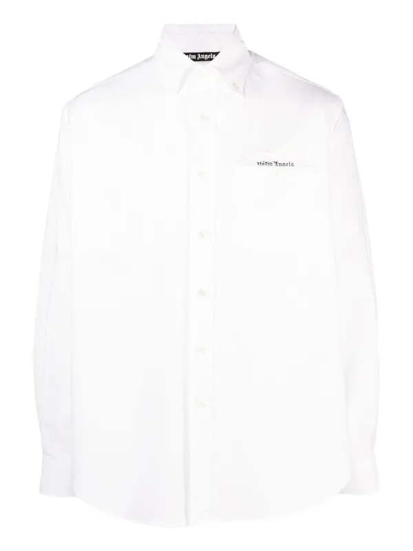 Palm Angels Sartorial-tape Cotton Shirt - White