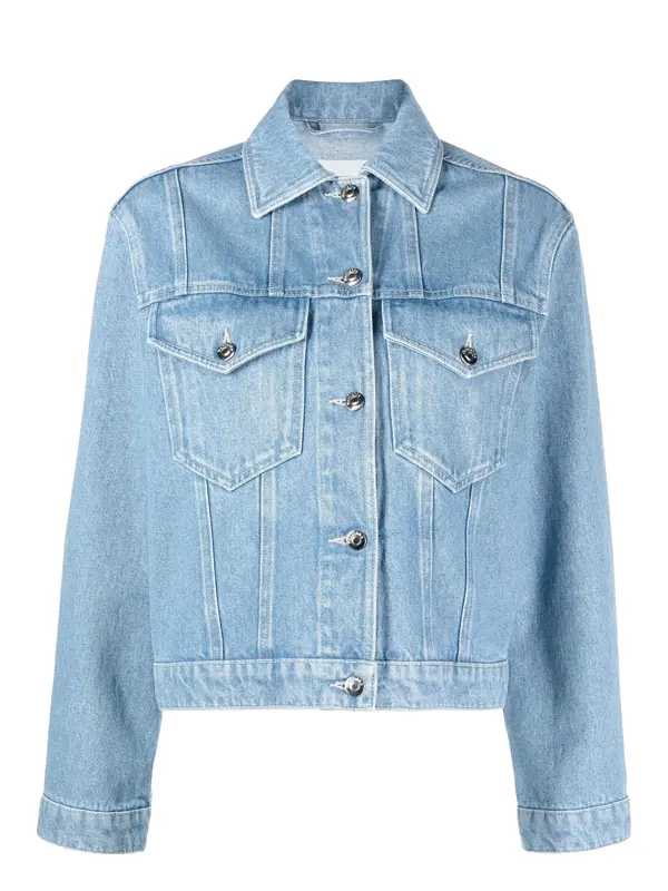 Nanushka Light Wash Denim Jacket - Blue