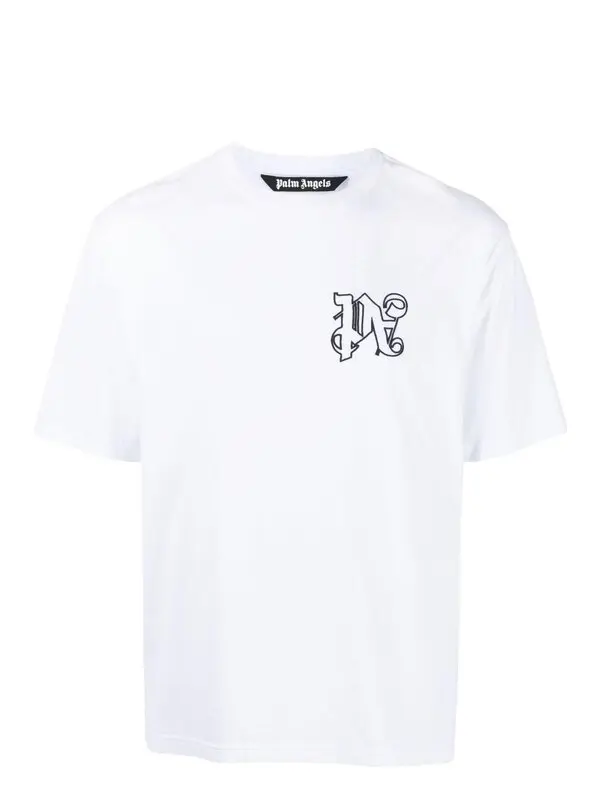 Palm Angels Monogram Cotton T-shirt - White