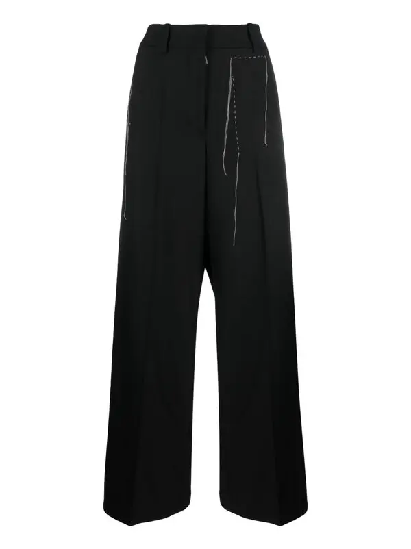 Off-White Wide-leg Tailored Trousers - Black
