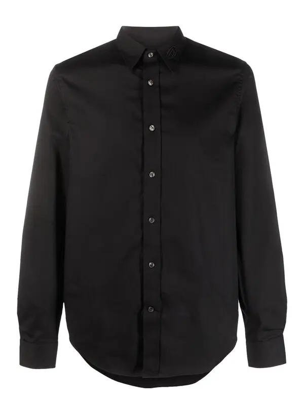 DIESEL® Logo-embroidered Cotton Shirt - Black