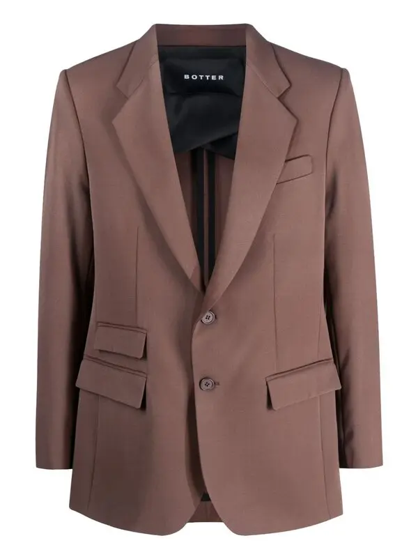 BOTTER Single-breasted Buttoned Wool Blazer - Brown