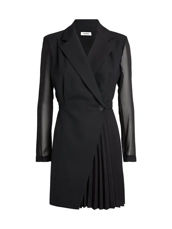 Sandro Wrapped Blazer Mini Dress - Black