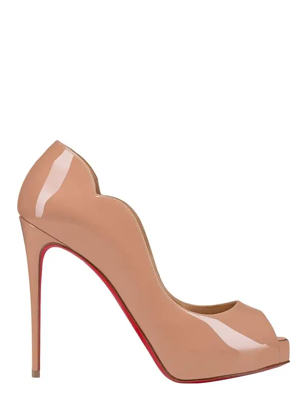 CHRISTIAN LOUBOUTIN Hot Chick Alta Peep Toe Pumps - Nude