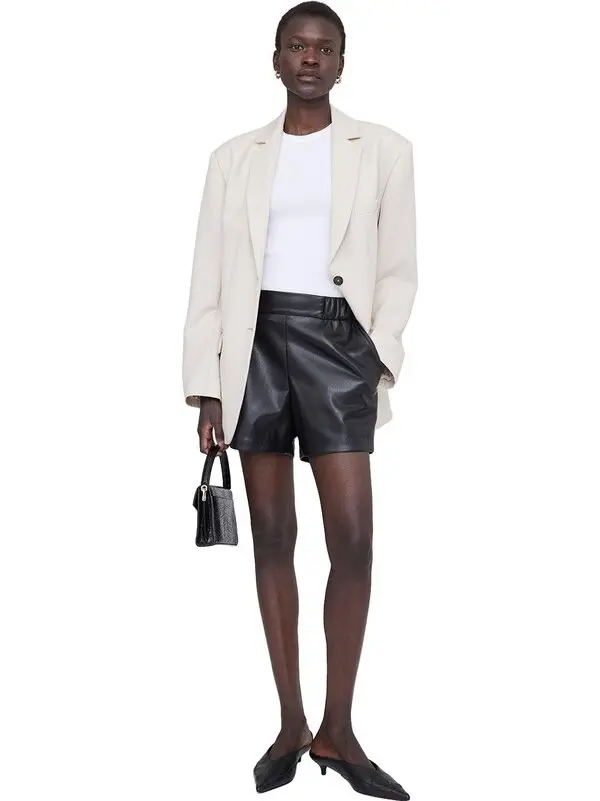 ANINE BING Koa Short - Black Vegan Leather