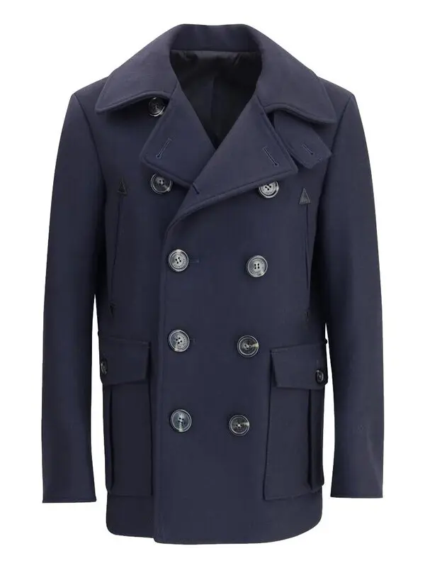 Dsquared2 Wool Caban Coat - Blue
