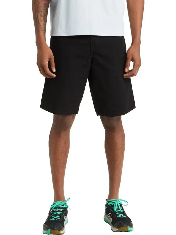 Carhartt Work In Progress Organic Cotton Canvas Carpenter Shorts - Black (rinsed)