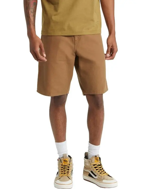 Carhartt Work In Progress Organic Cotton Canvas Carpenter Shorts - Hamilton Brown