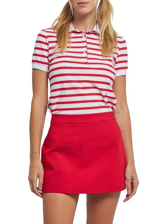 English Factory Stripe Polo Shirt - Red