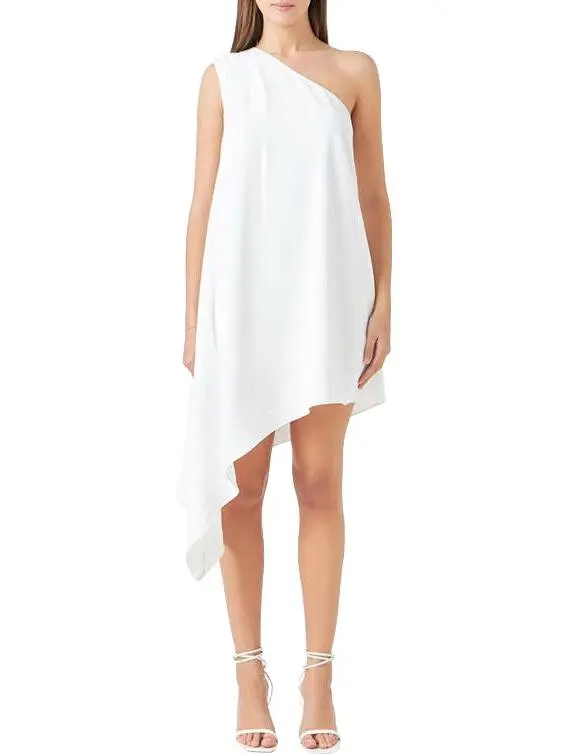 Endless Rose One-shoulder Asymmetric Dress - Off White