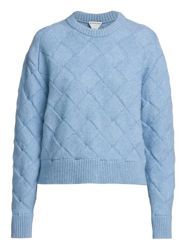 Bottega Veneta Textured Diamond Wool Sweater - Riverbed