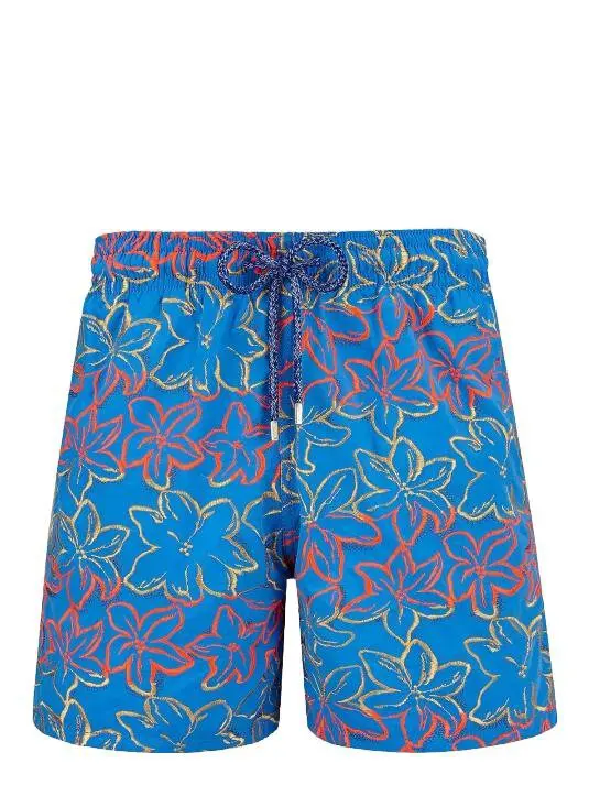 Vilebrequin Floral-embroidered Swim Shorts - Faience