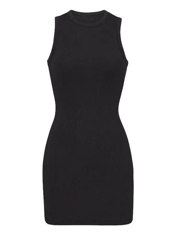 SKIMS Cotton Rib Tank Dress - Soot