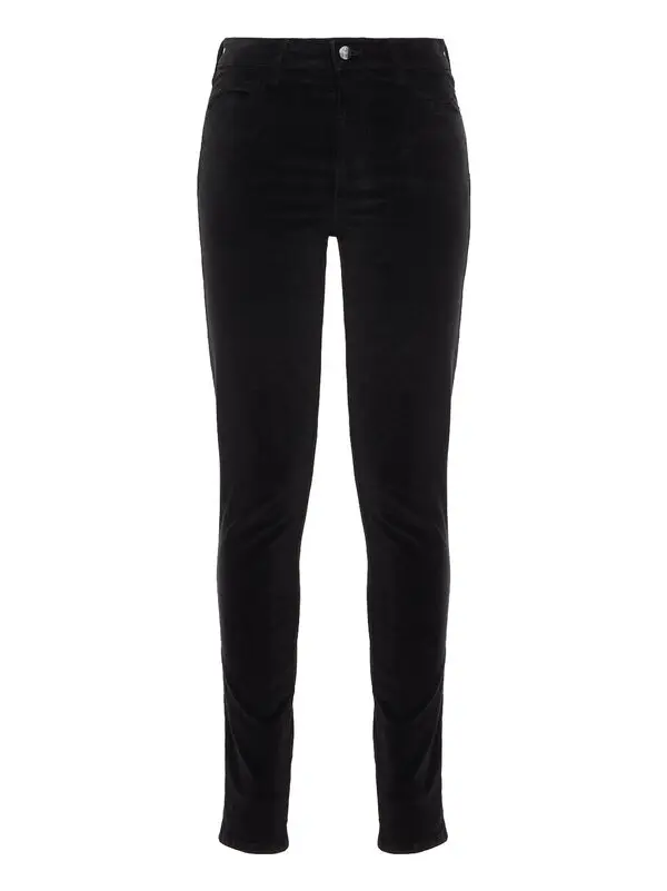 J Brand Maria Cotton-blend Velvet Skinny Pants - Black