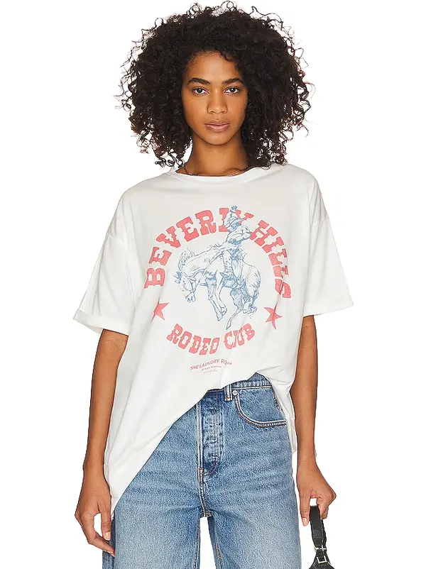 THE LAUNDRY ROOM Beverly Hills Rodeo Club Oversized Tee - White