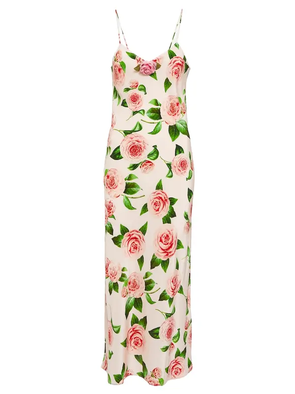 RODARTE Floral Silk Slip Dress - Pink