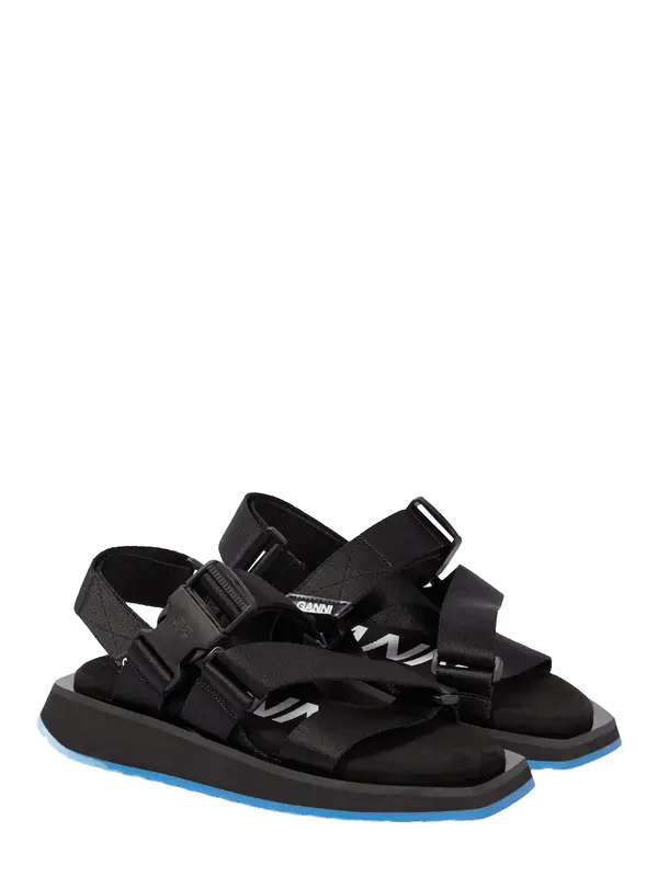 GANNI Performance Webbing Sandals - Black
