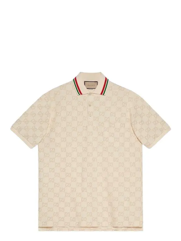 Gucci Gg Cotton Piquet Polo Shirt - White