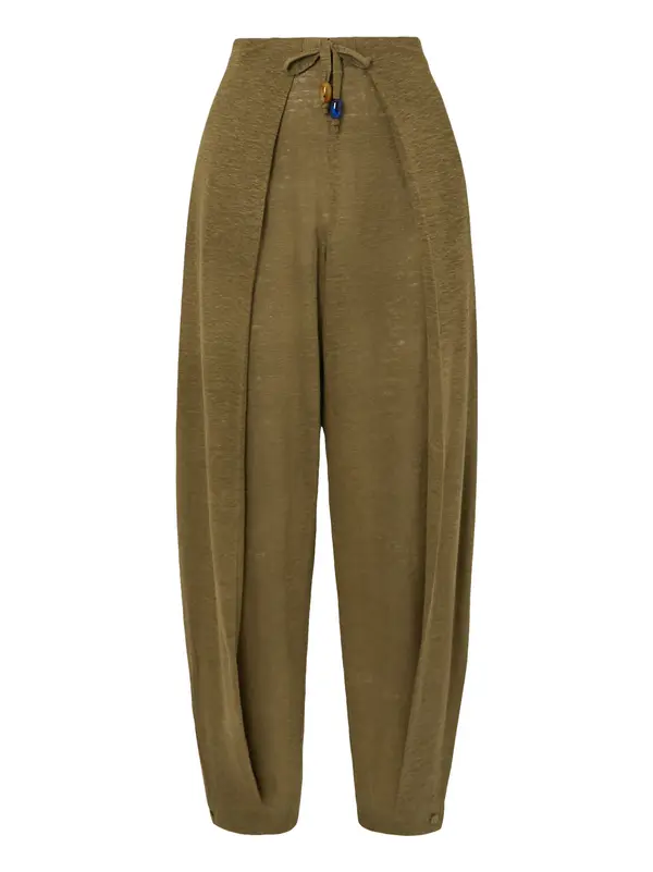 Loro Piana Linen Tapered Pants - Green