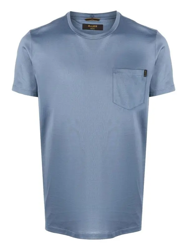MOORER Bruzio-jcl Cotton T-shirt - Blue
