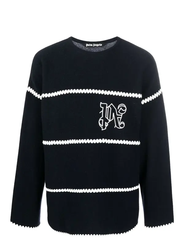 Palm Angels Striped Jumper - Blue