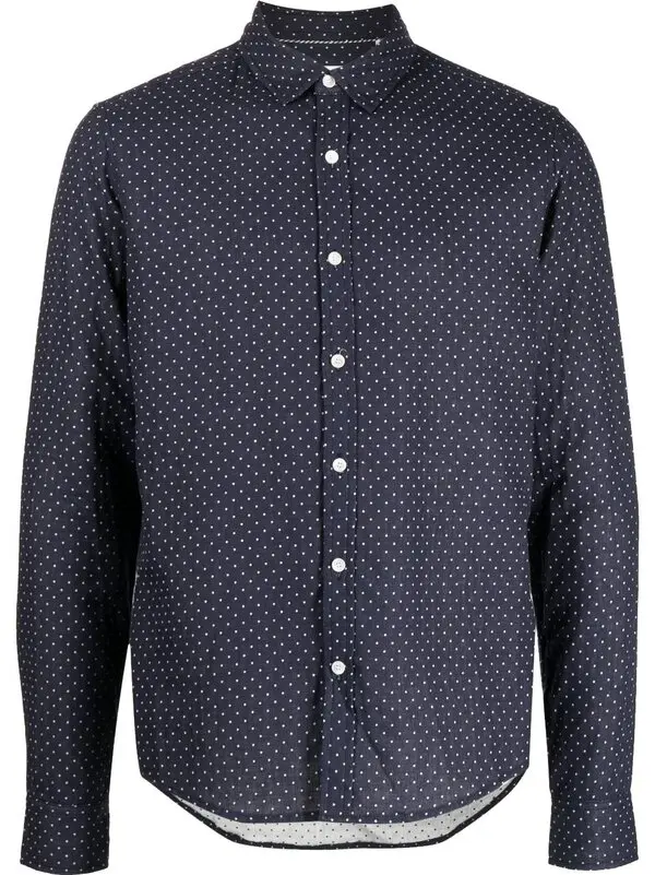 PRIVATE STOCK LABS The Vital Polka-dot Print Shirt - Blue