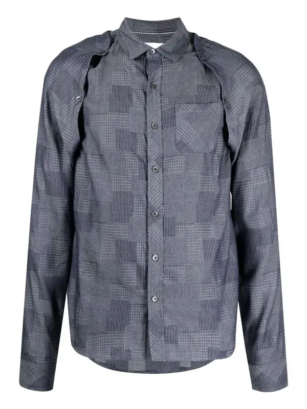 PRIVATE STOCK LABS The Dorian Detachable-sleeve Shirt - Blue