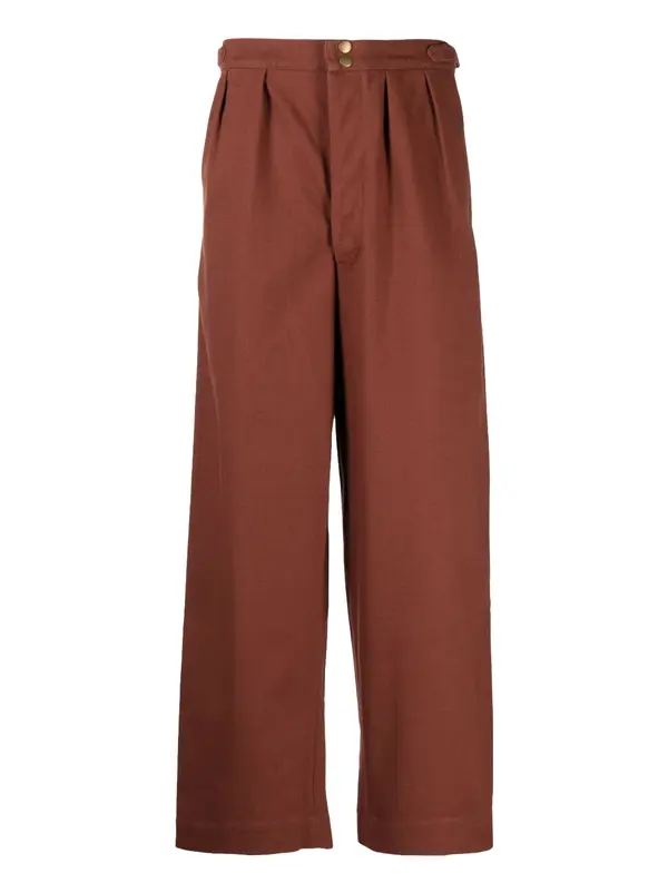 BODE Cropped Wide-leg Trousers - Brown