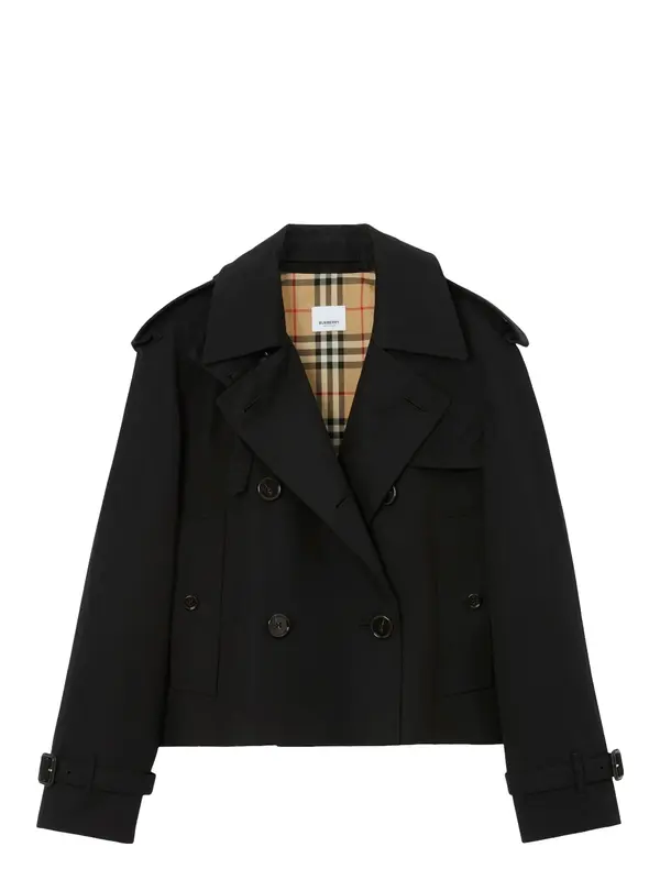 Burberry Double-breasted Cropped Trench Coat - Black