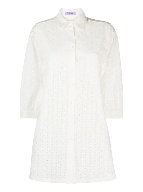 MC2 SAINT BARTH Helena Broderie Anglaise Shirt - White