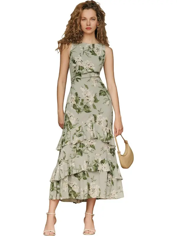 REFORMATION Magnus Midi Dress - Green