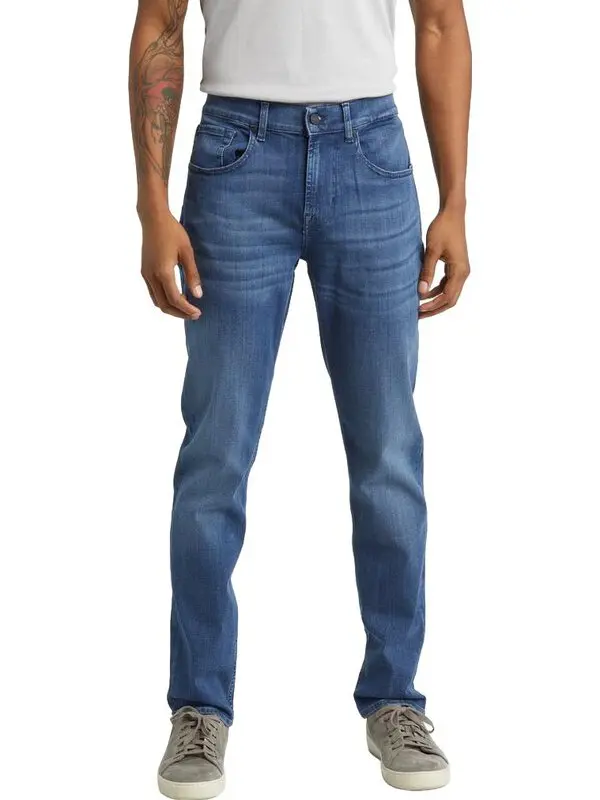 7 For All Mankind Slimmy Taper Jeans - Mid Blue