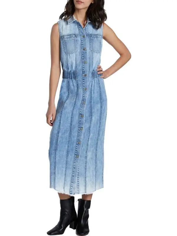 WASH LAB DENIM Alice Sleeveless Shirt Dress - Powder Blue