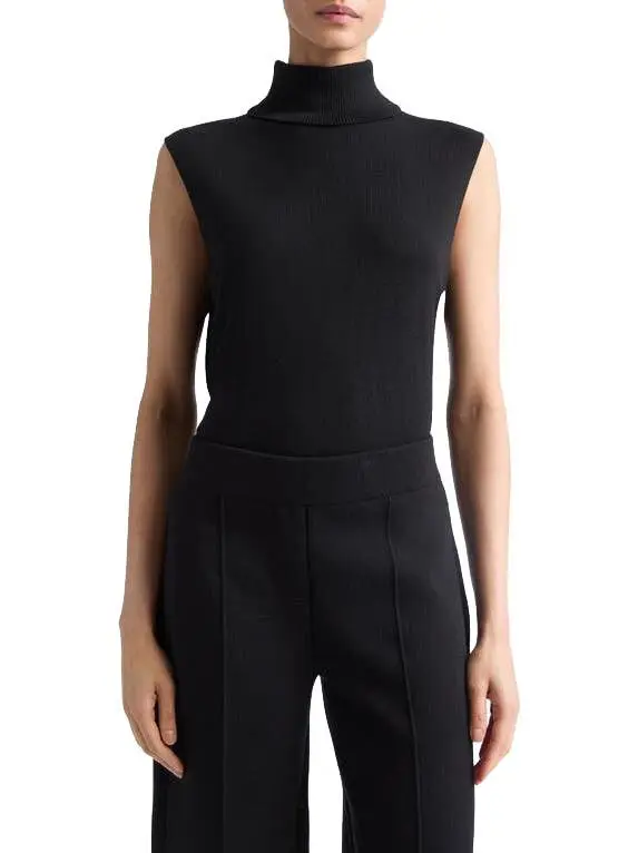 Lafayette 148 New York Sleeveless Turtleneck Shell - Black