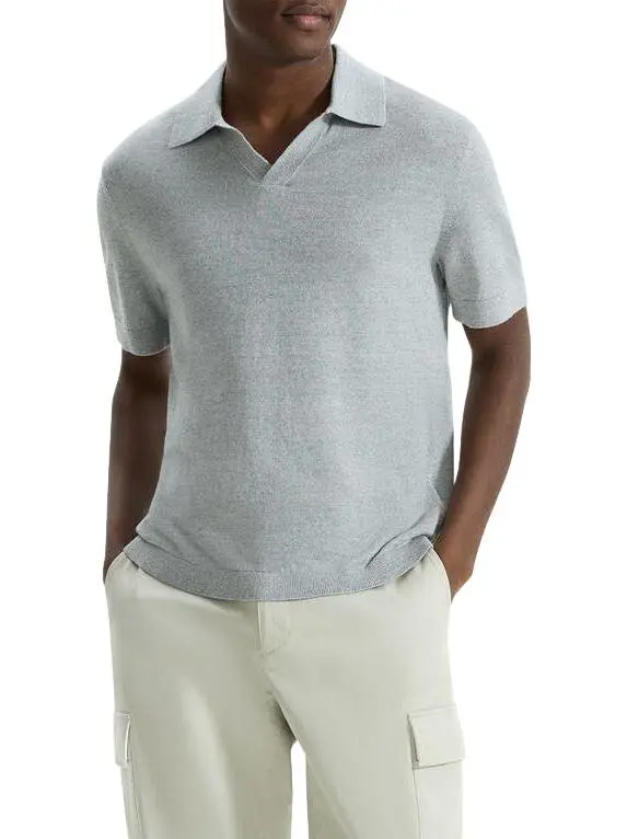 Theory Brenan Linen Blend Polo - Grey Heather - B21