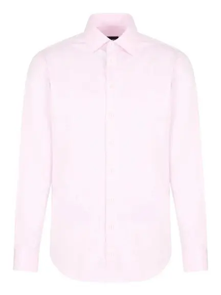 Giorgio Armani Classic Shirt In Cotton Twill - Pink