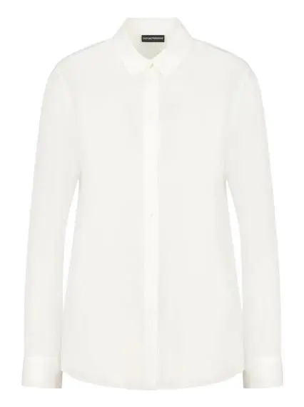 Emporio Armani Silk Crêpe-de-chine Shirt - White