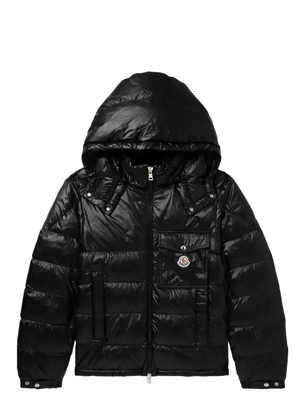 Moncler Wollaston Logo-appliquéd Quilted Hooded Down Jacket - Black