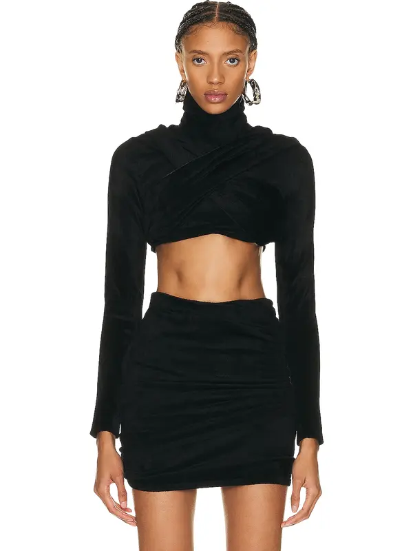 Alaïa Draped Top - Noir