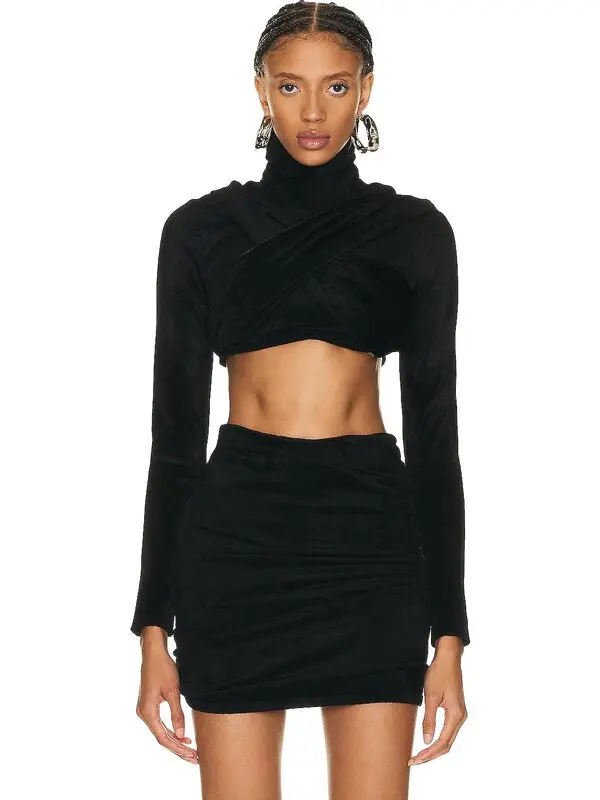 Alaïa Draped Top - Noir